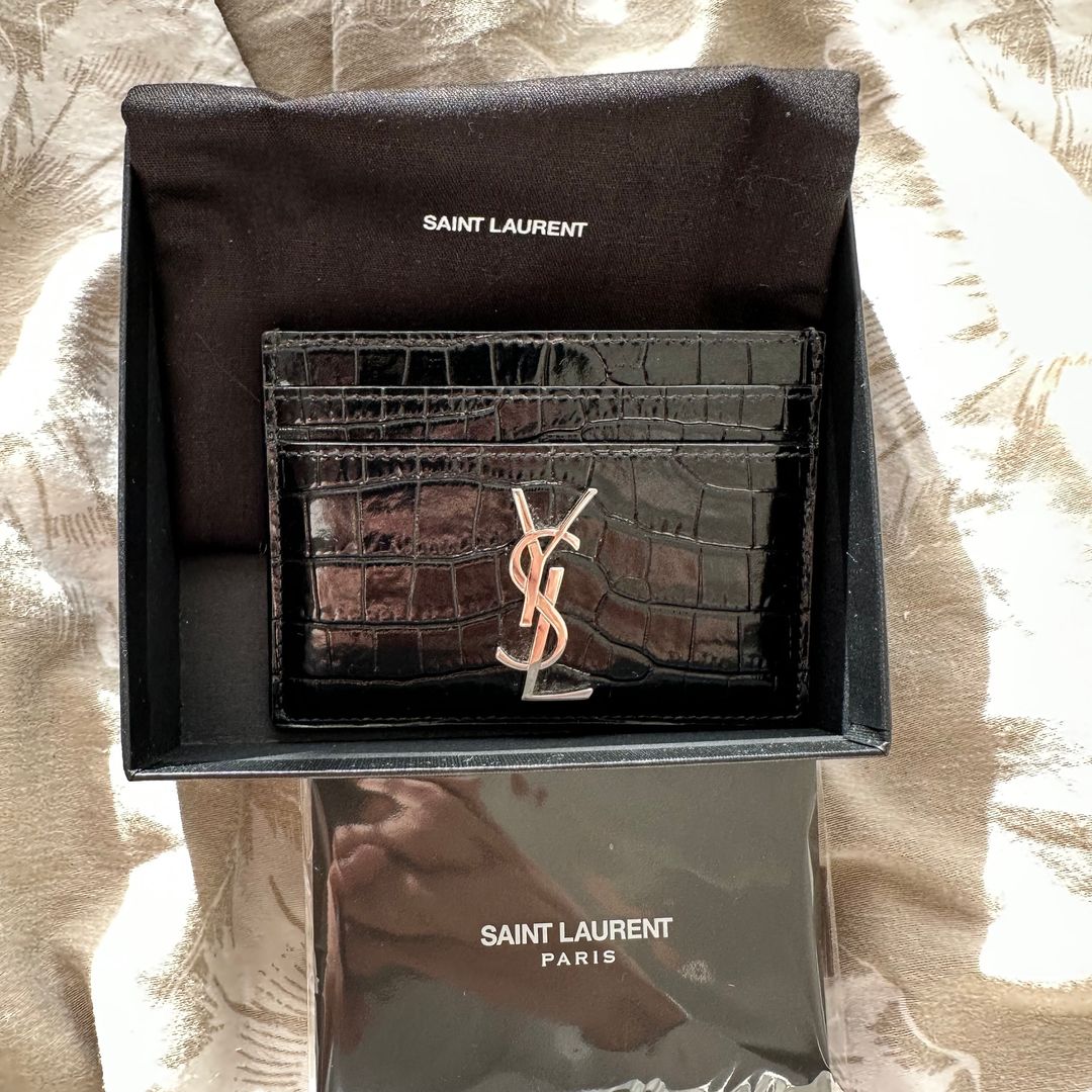 Ysl Croc Card Holder Tise